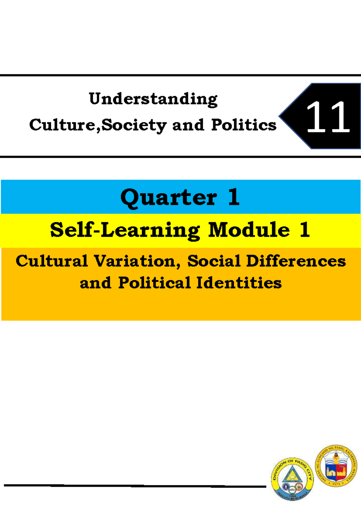 UCSP Q1 Self-Learning Modules: Understanding Culture, Society ...