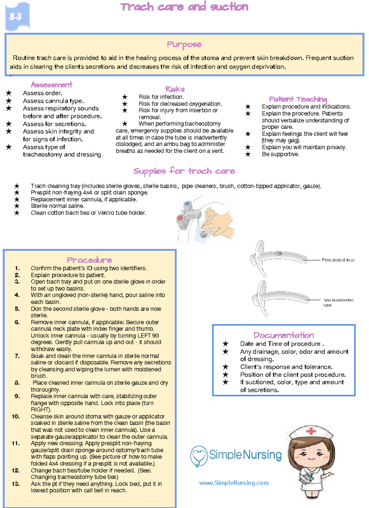 Trach Care & Suction Procedure Notes - Nursing 8-4 - Studocu