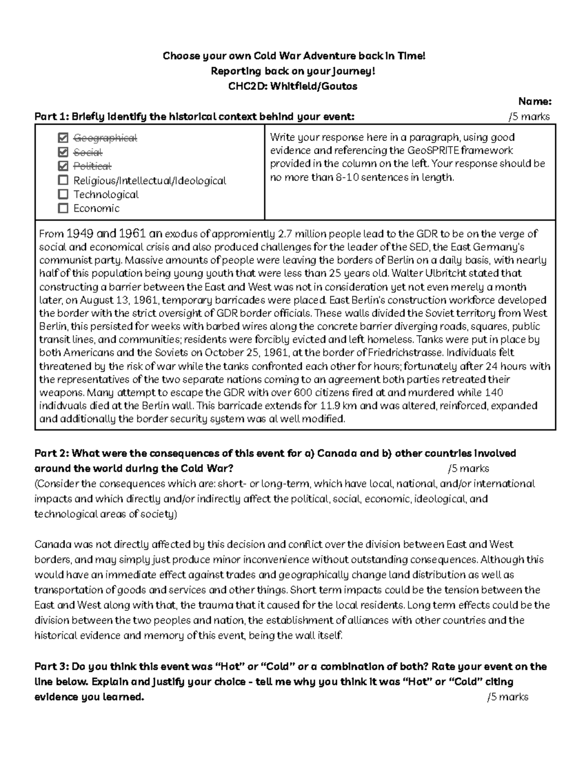 CHC2D: Cold War Adventure Report - Historical Context & Consequences ...