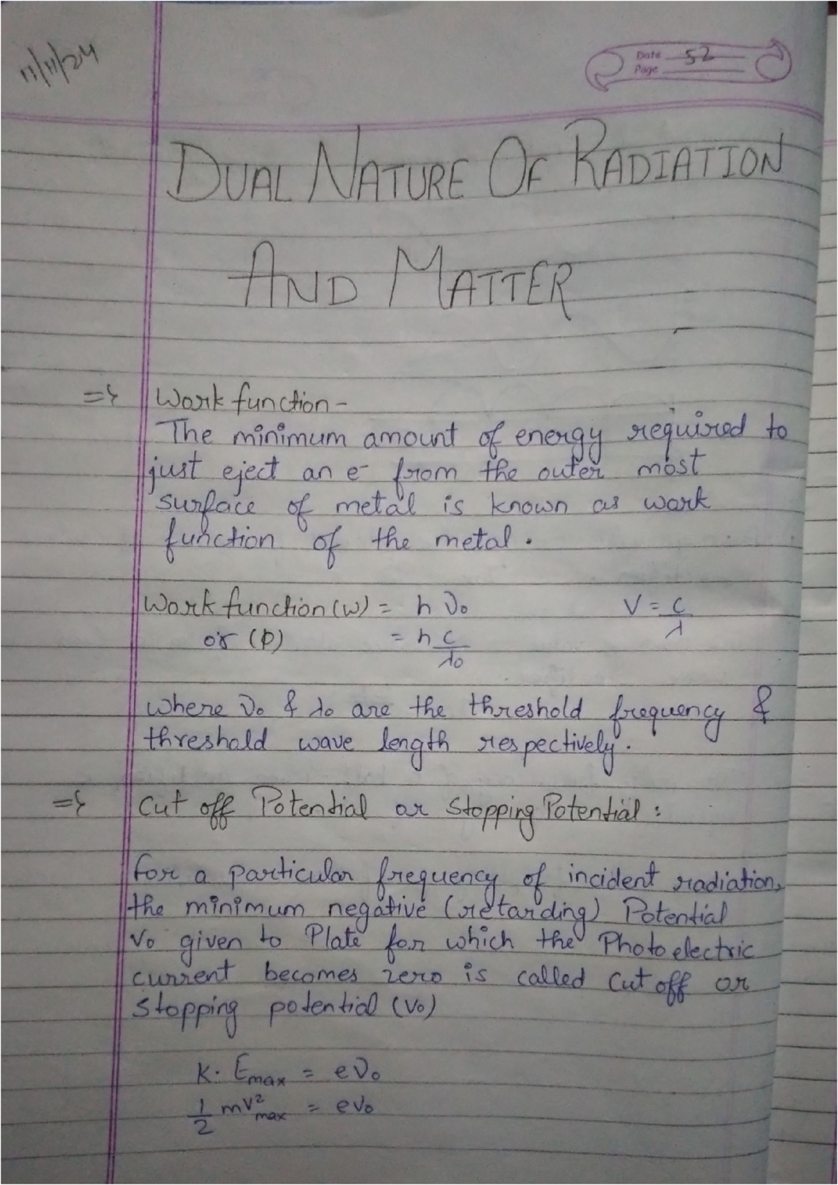 Dual Nature of Radiation and Matter - Physics Lecture Notes (PHY 101 ...