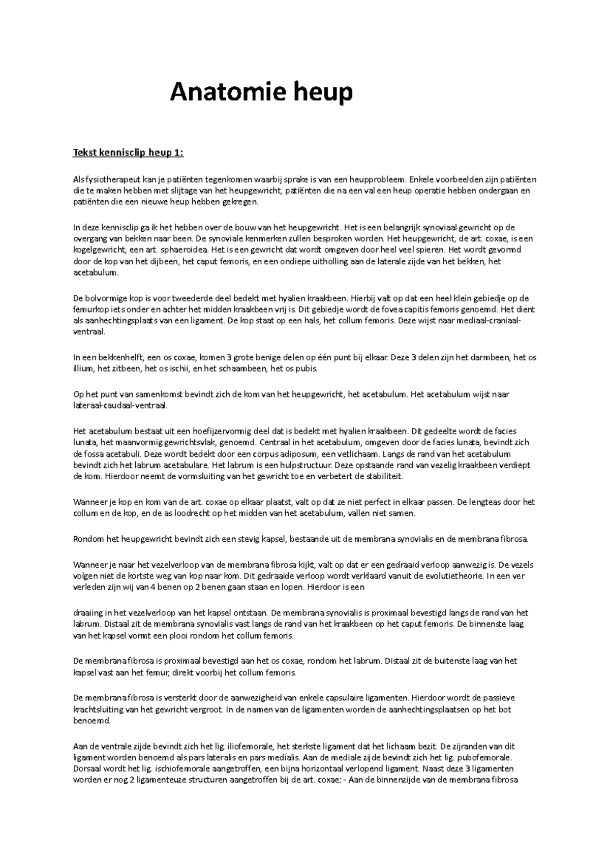 Anatomie van het Heupgewricht: Overzicht en Functies - Studeersnel