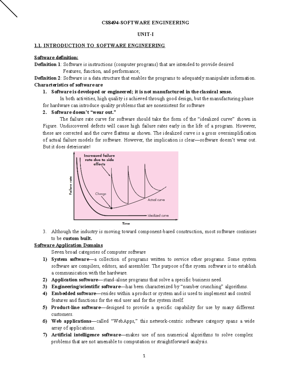 CS8494-LN - Software Engineering: Introduction and Process Models - Studocu