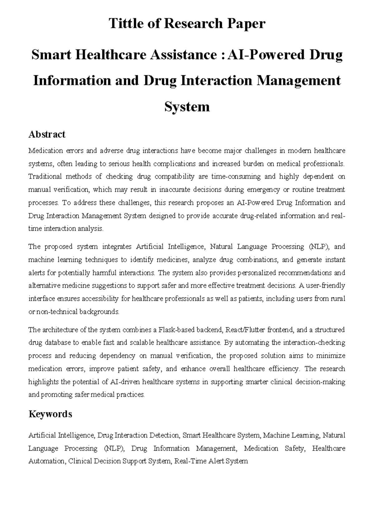 Research Paper - VVV: Smart Healthcare Assistance in Drug Management ...