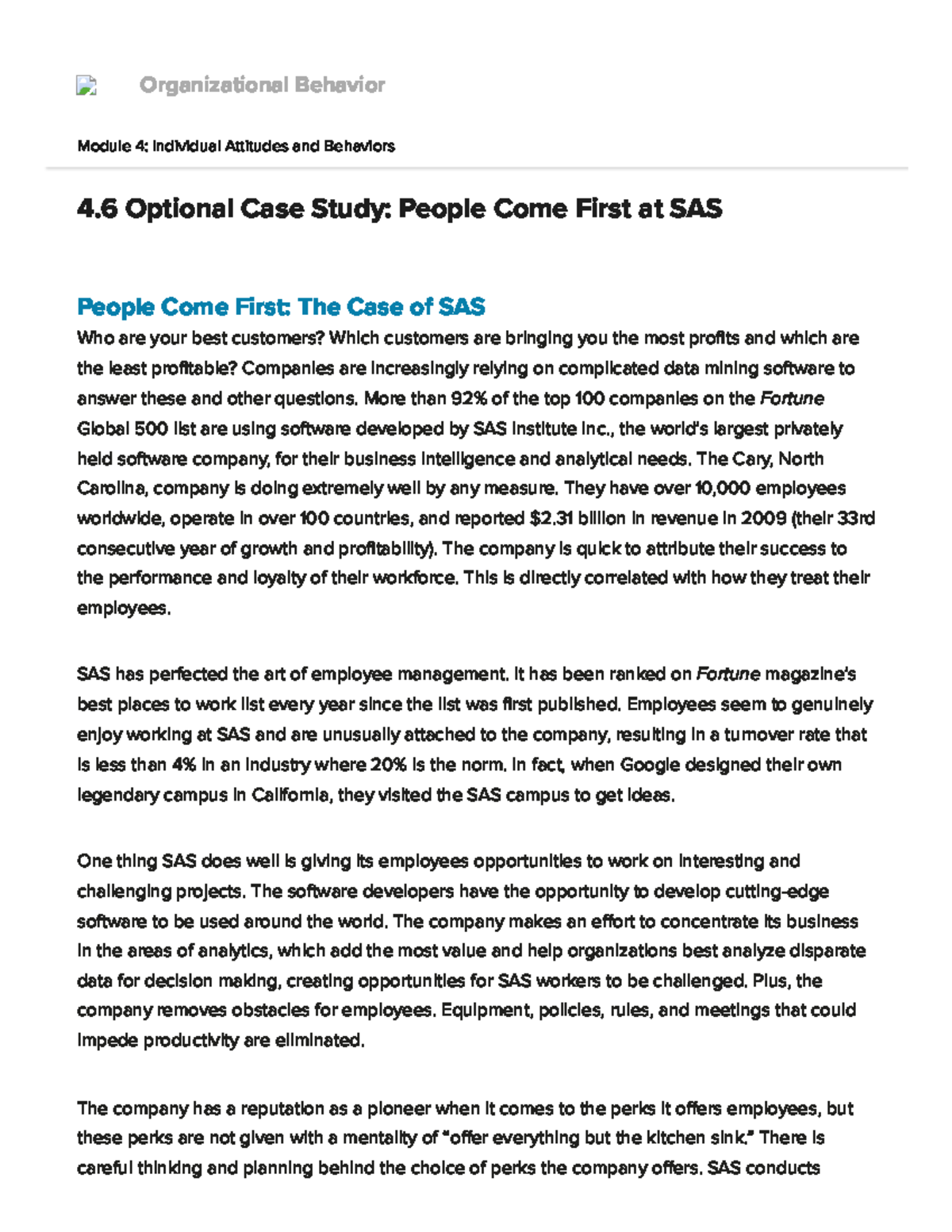 Module 4: Case Study on SAS Employee Management - Studocu
