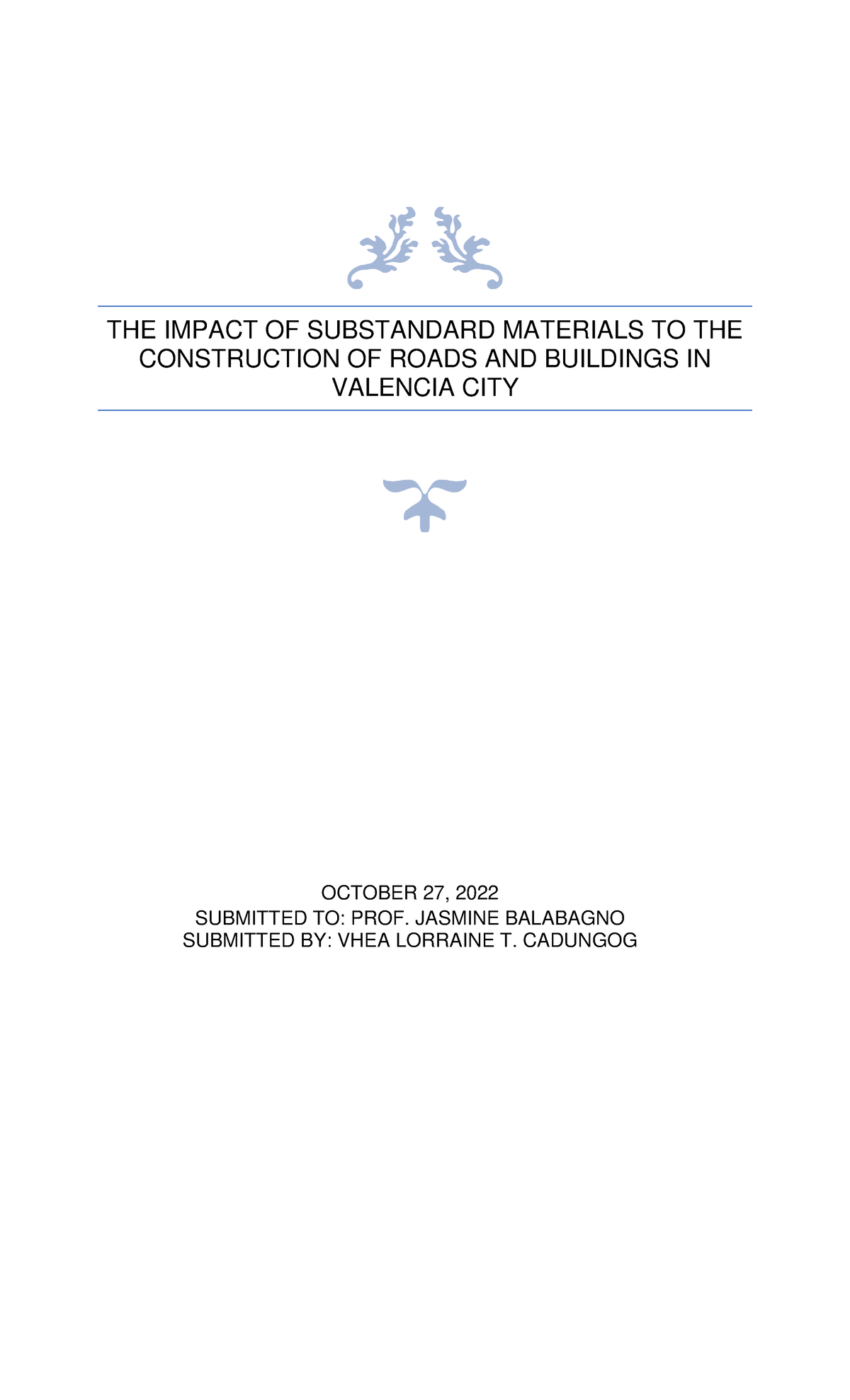 The Impact of Substandard Materials on Construction - UTS - Studocu