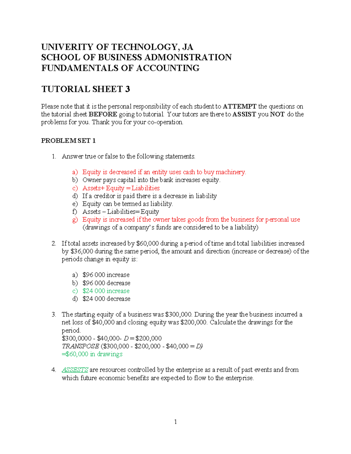 Unit 3 Recording Financial Transactions Tutorial Sheet 3 - Studocu