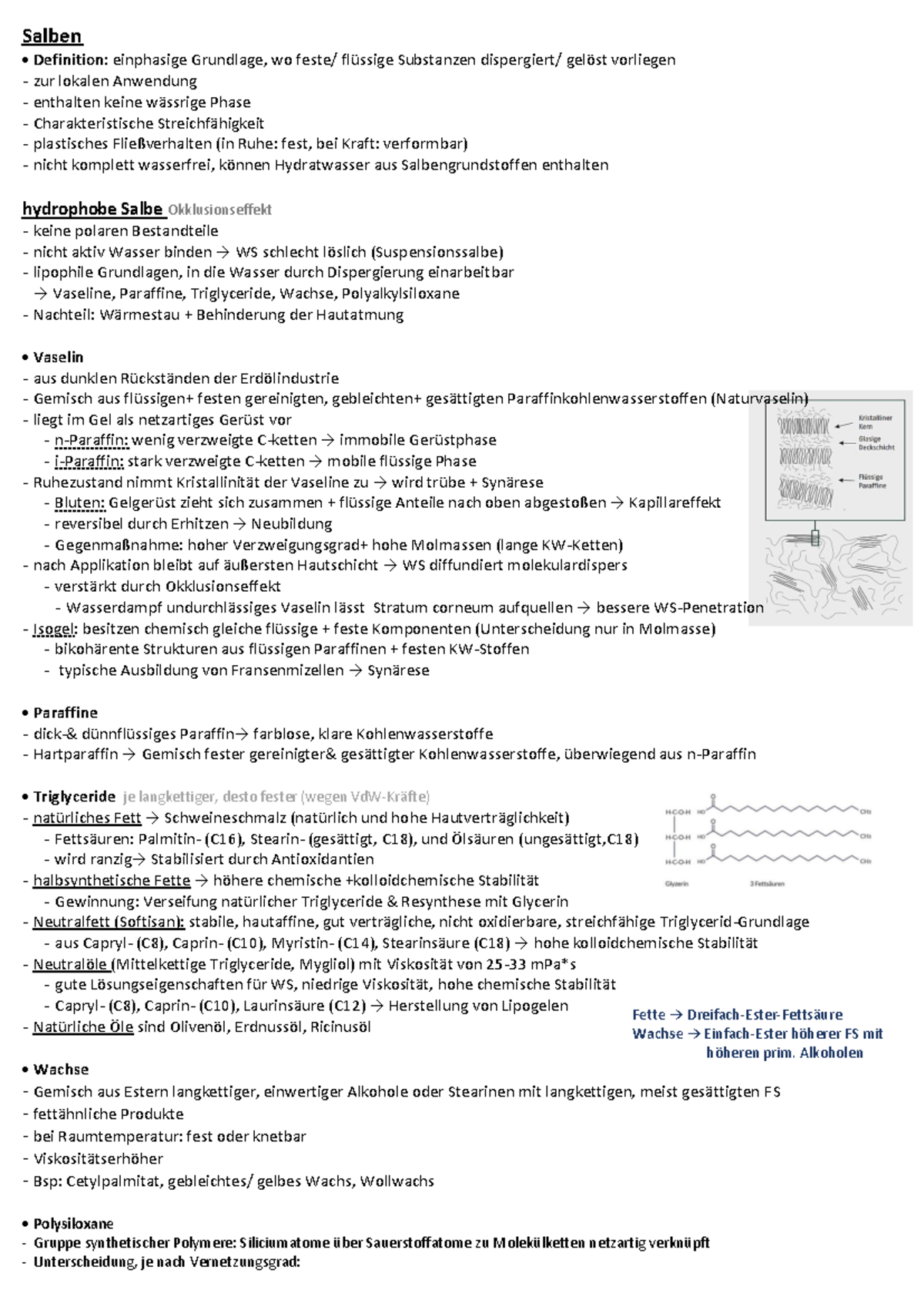 Salben, Cremes und Gele: Herstellung und Eigenschaften in der ...