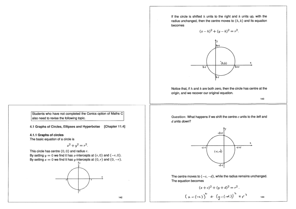 Graphs of Circles and Ellipses: Shifting Centers (Math C) - Studocu