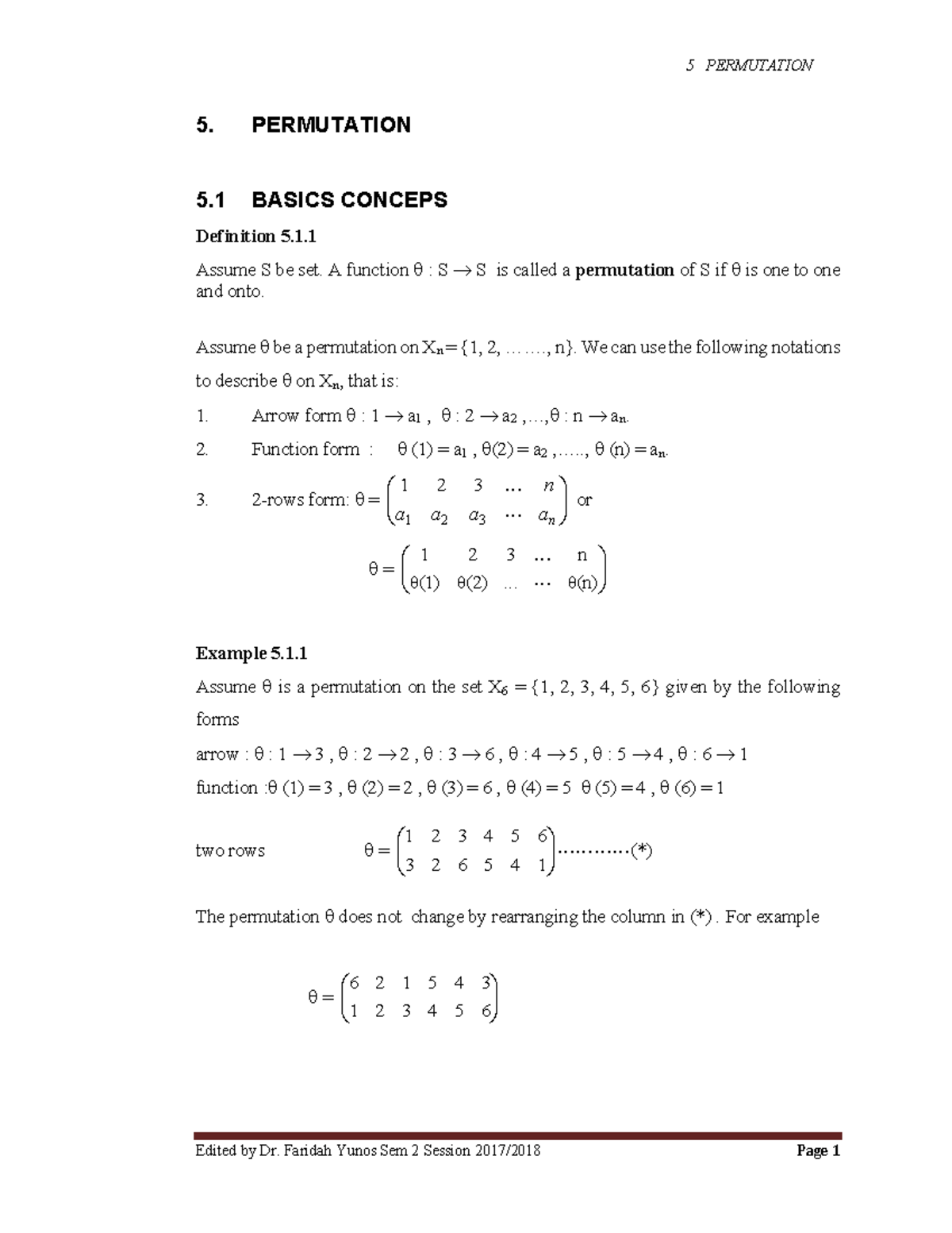 5 PERMUTATIONS: Basics, Definitions, and Examples (MATH 101) - Studocu