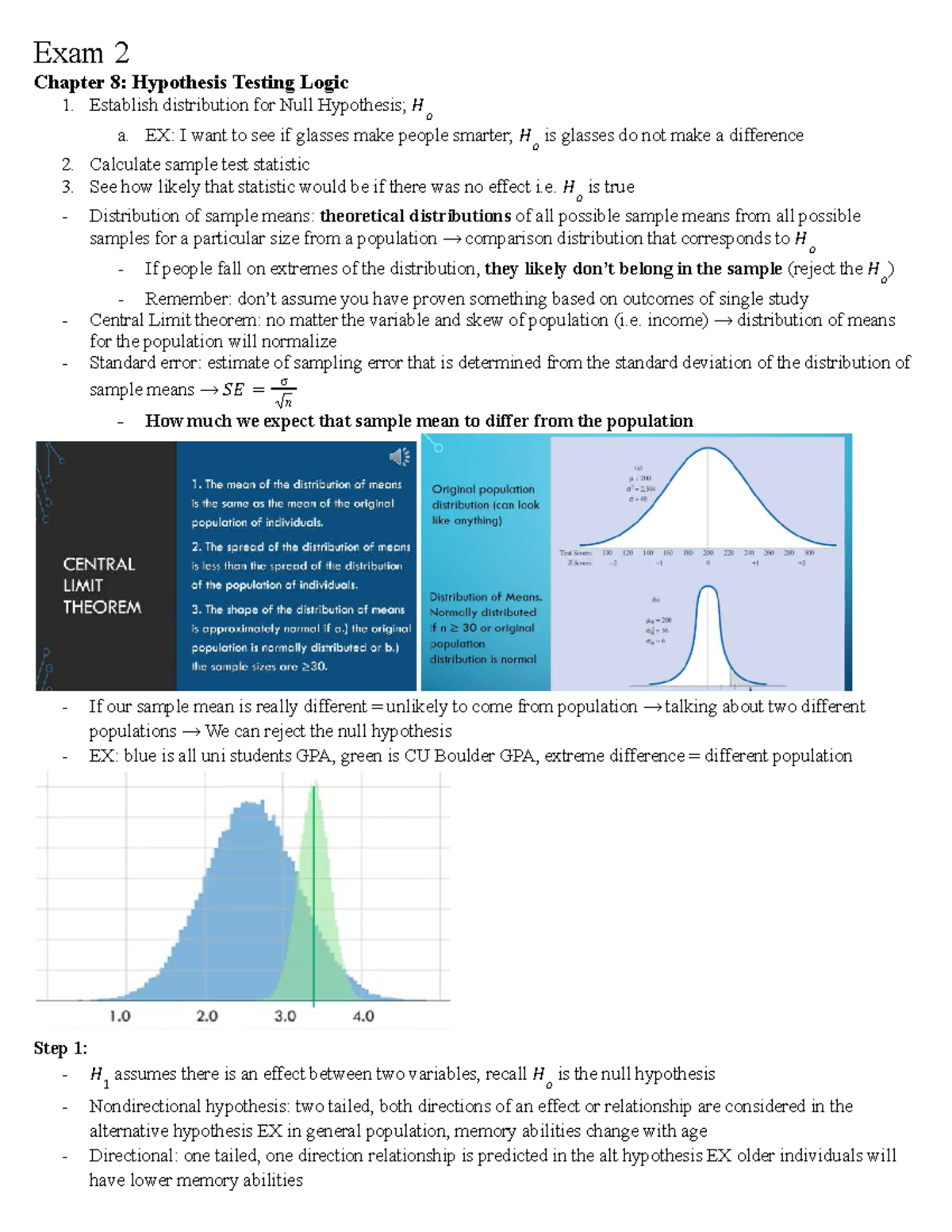 Exam 2: Hypothesis Testing, Correlations, & Regression Analysis - Studocu