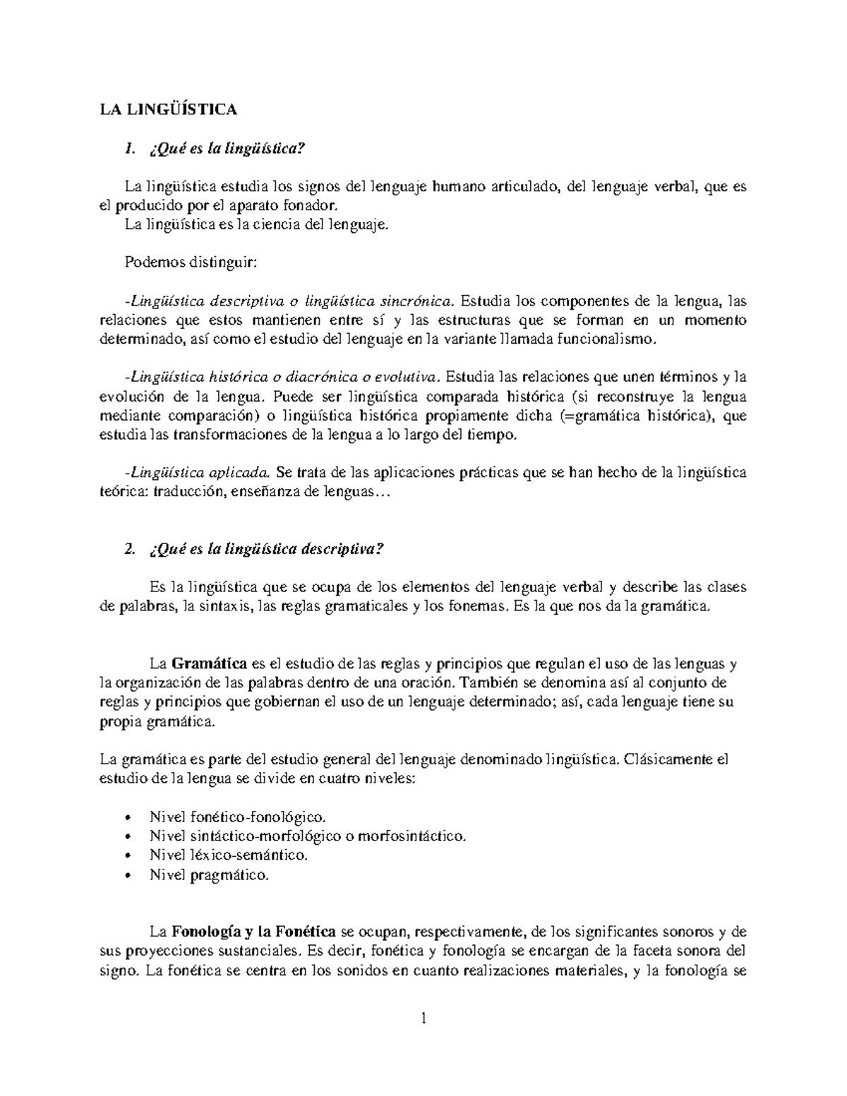 LA LINGÜÍSTICA 1: Estudio de Signos y Estructuras del Lenguaje - Studocu