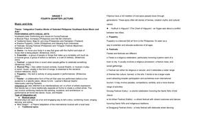 Grade 7 Q4: Lecture on Integrative Creative Works in Music & Arts - Studocu