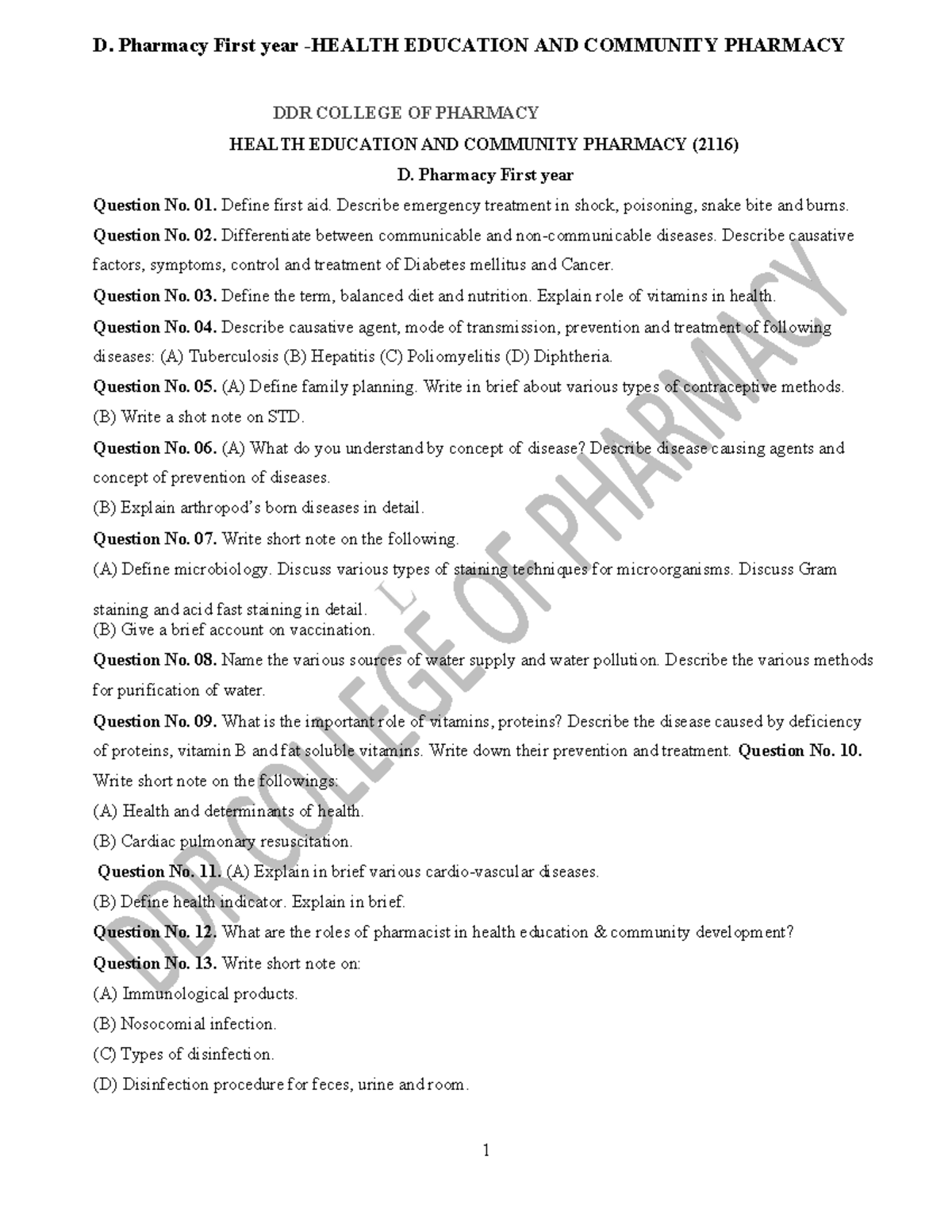 HECP 2116 - Health Education & Community Pharmacy Notes - Studocu