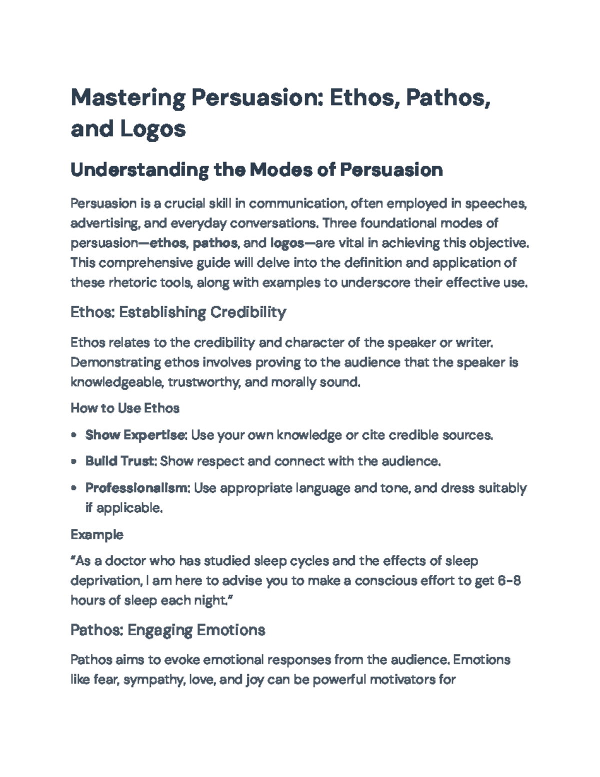 Mastering Persuasion: Ethos, Pathos, Logos in Communication Strategies ...