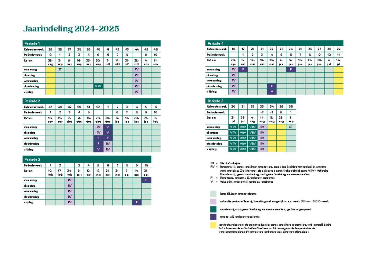 Hogeschool Leiden - Jaarplanning & Kalender 2024-2025 - Studeersnel