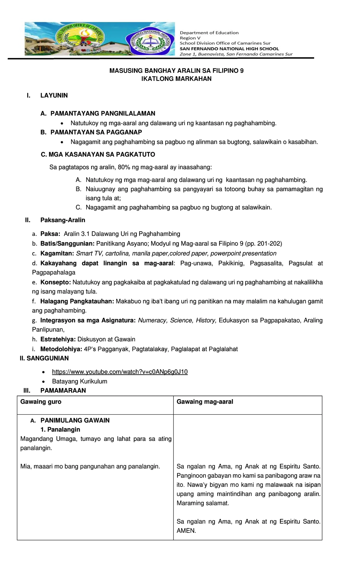 Behavioral-objectives-in-filipino compress - TALAAN NG MGA LAYUNING ...