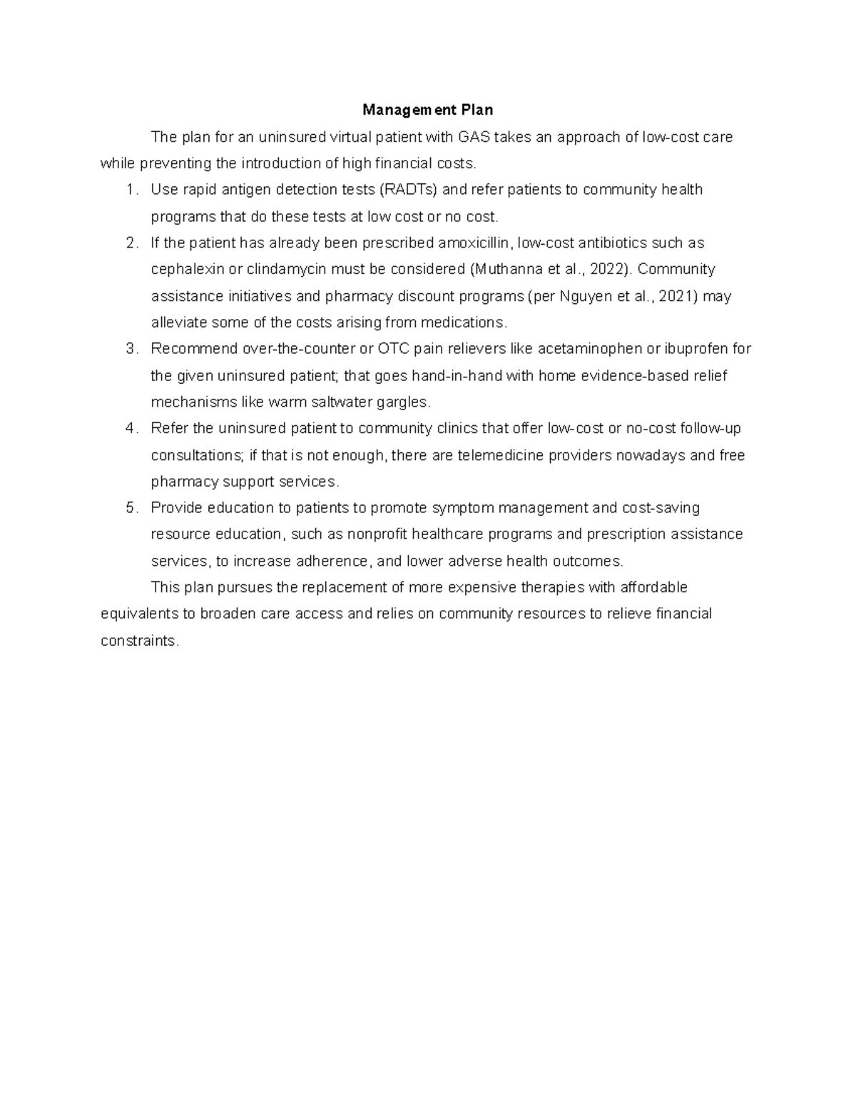 Management Plan - assignment - Management Plan The plan for an ...