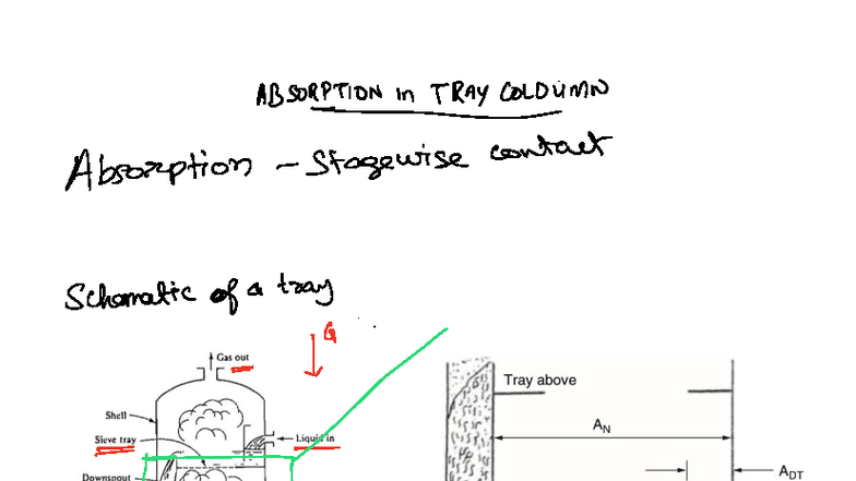 Tray Column Notes: Absorption Process and Efficiency Analysis - Studocu
