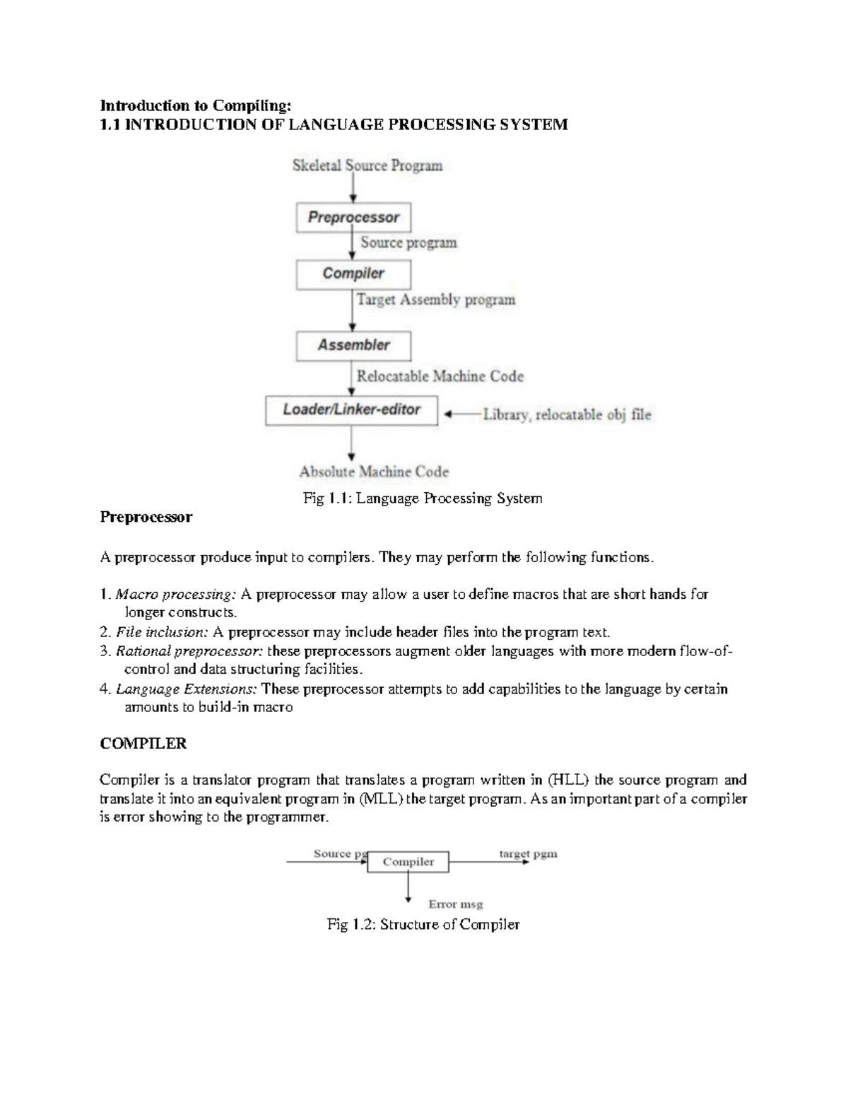 Compiling Concepts and Processes: HLL to MLL Translation Overview - Studocu
