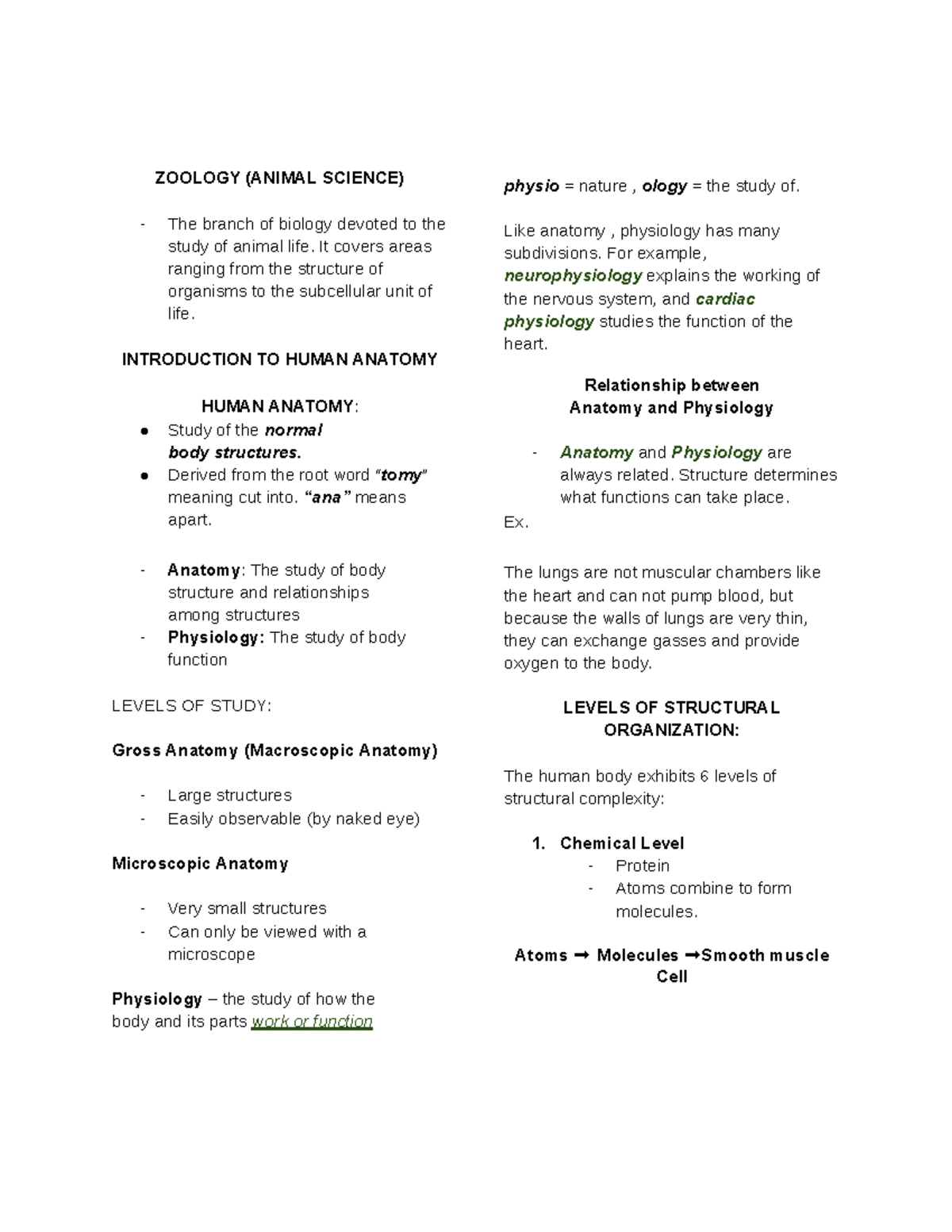 Gz Oo Ooo - Genzoo reviewer - ZOOLOGY (ANIMAL SCIENCE) The branch of ...