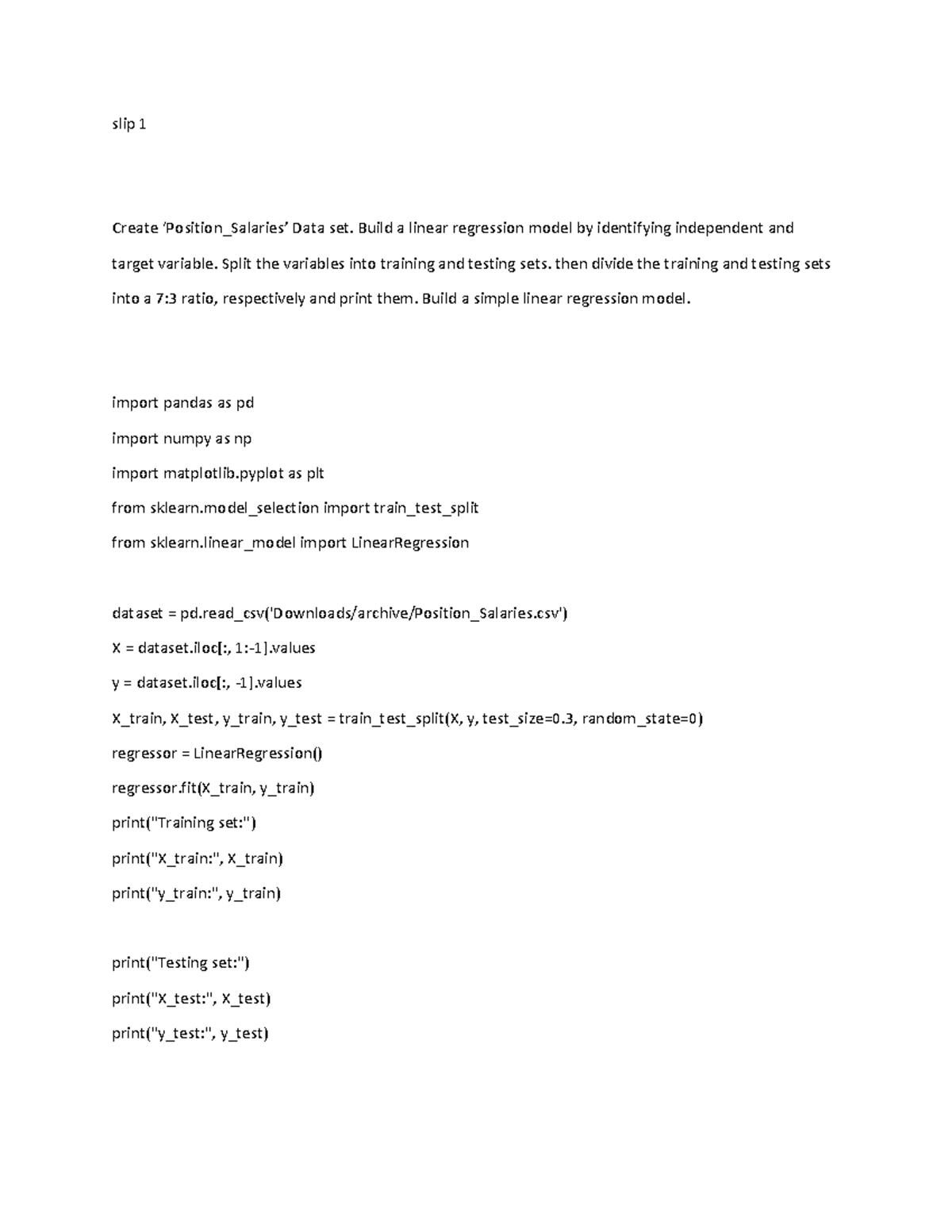 Data Analytics - Linear Regression & Association Rules Tutorial - Studocu