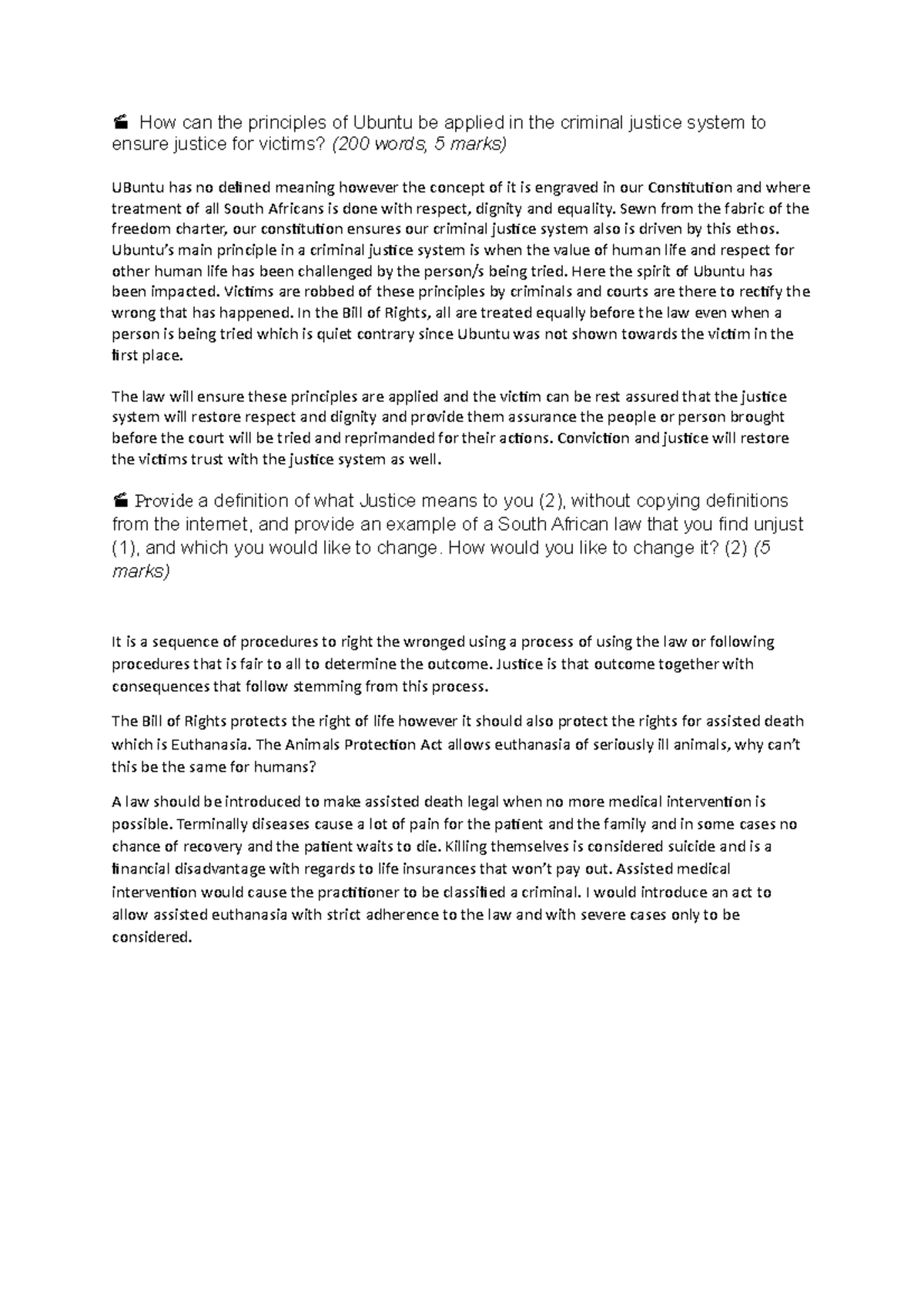 How can the principles of Ubuntu be applied in the criminal justice ...