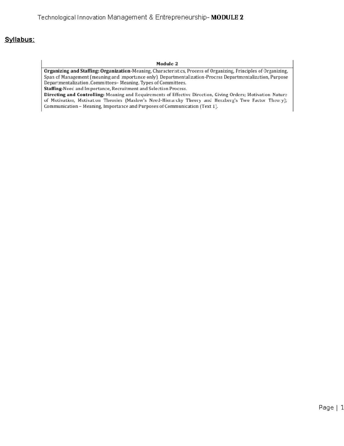 Title: Module 2 Notes: Organization and Staffing Concepts Explained ...