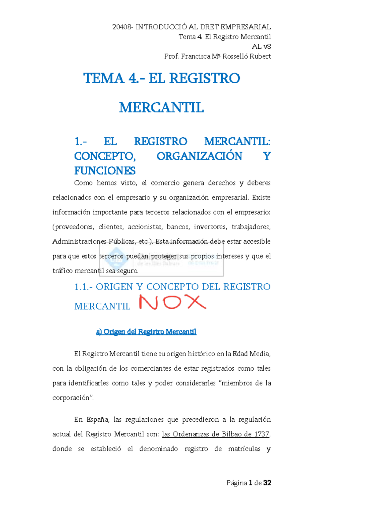 INTRODUCCIÓ AL DRET EMPRESARIAL T4: El Registro Mercantil - Prof ...
