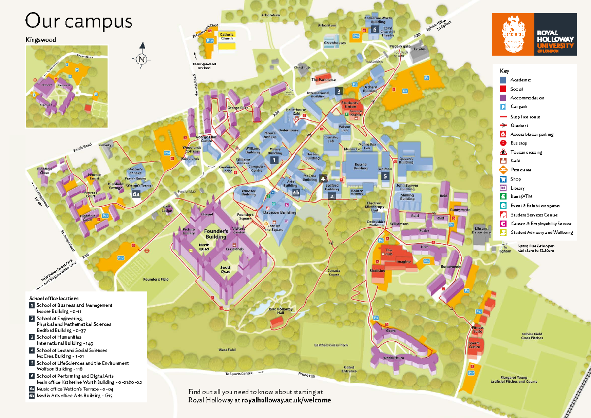Campus Plan - Comprehensive Map of Royal Holloway (RHUL) - Studocu