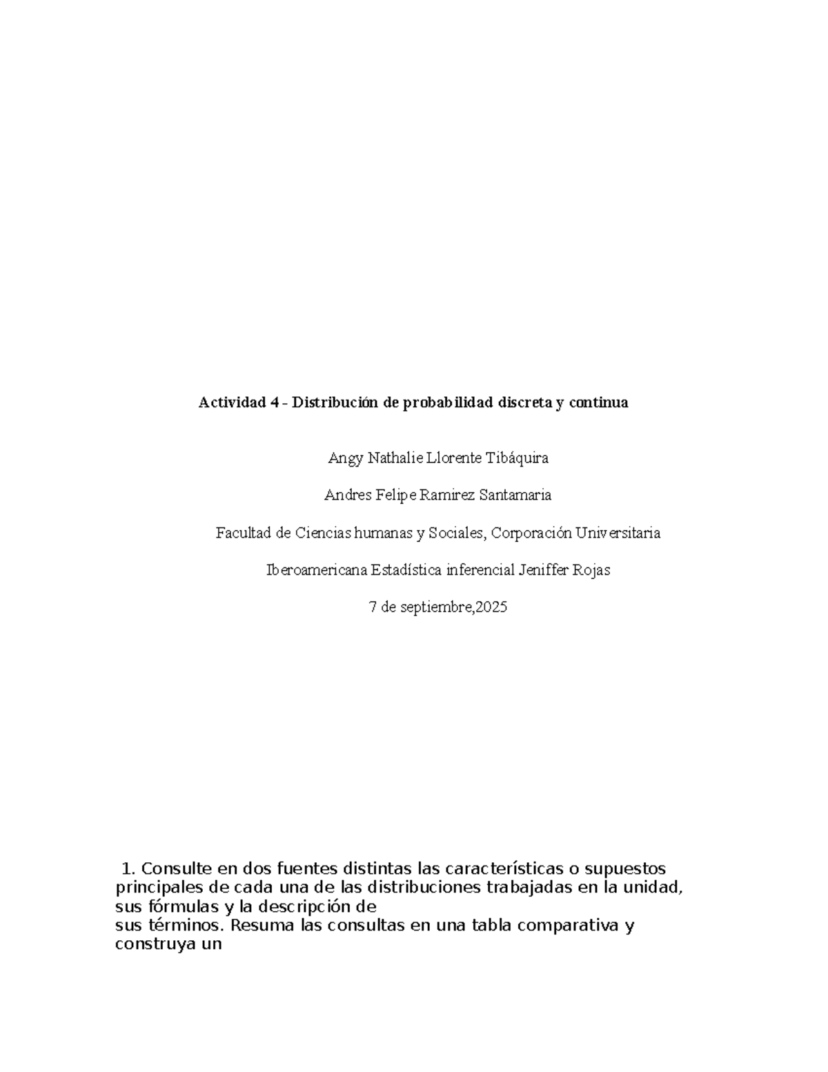 Actividad 4: Distribución de Probabilidad Discreta y Continua ...