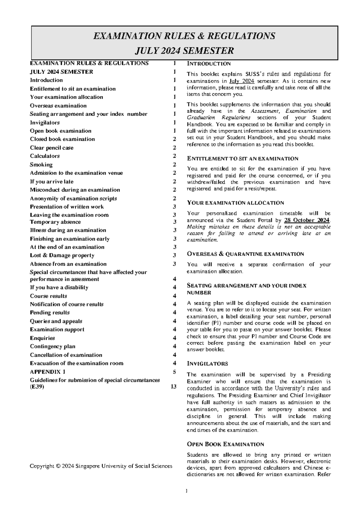 Examination Rules & Regulations for July 2024 Semester (202407) - Studocu