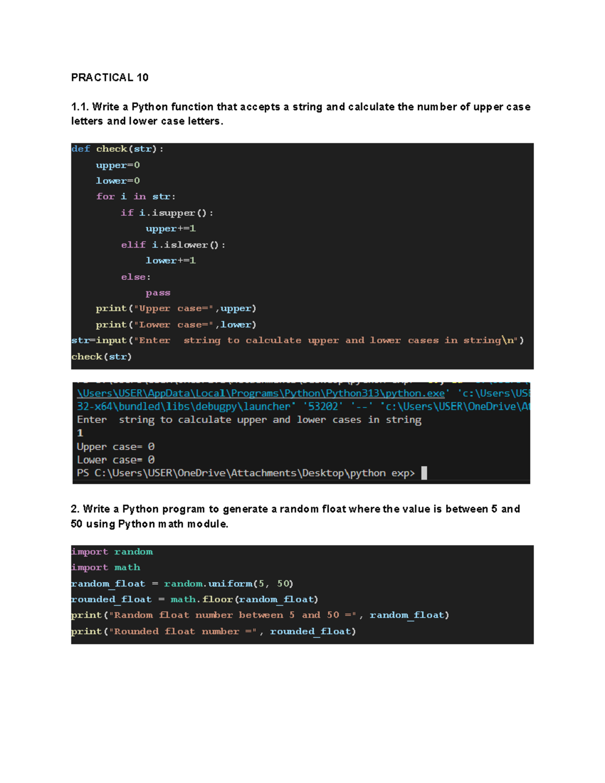 Practical 10 PY - PRACTICAL 10 Write a Python function that accepts a ...