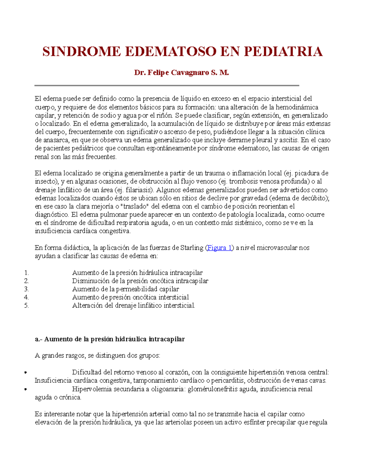 Apunte - Síndrome Edematoso en Pediatría (SINDROME EDEMATOSO) - Studocu