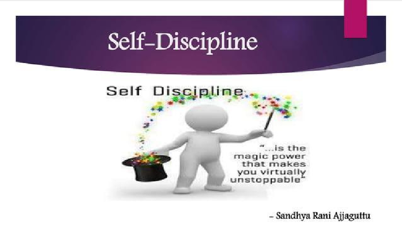 Self-Discipline: The Key to Unstoppable Success - Studocu
