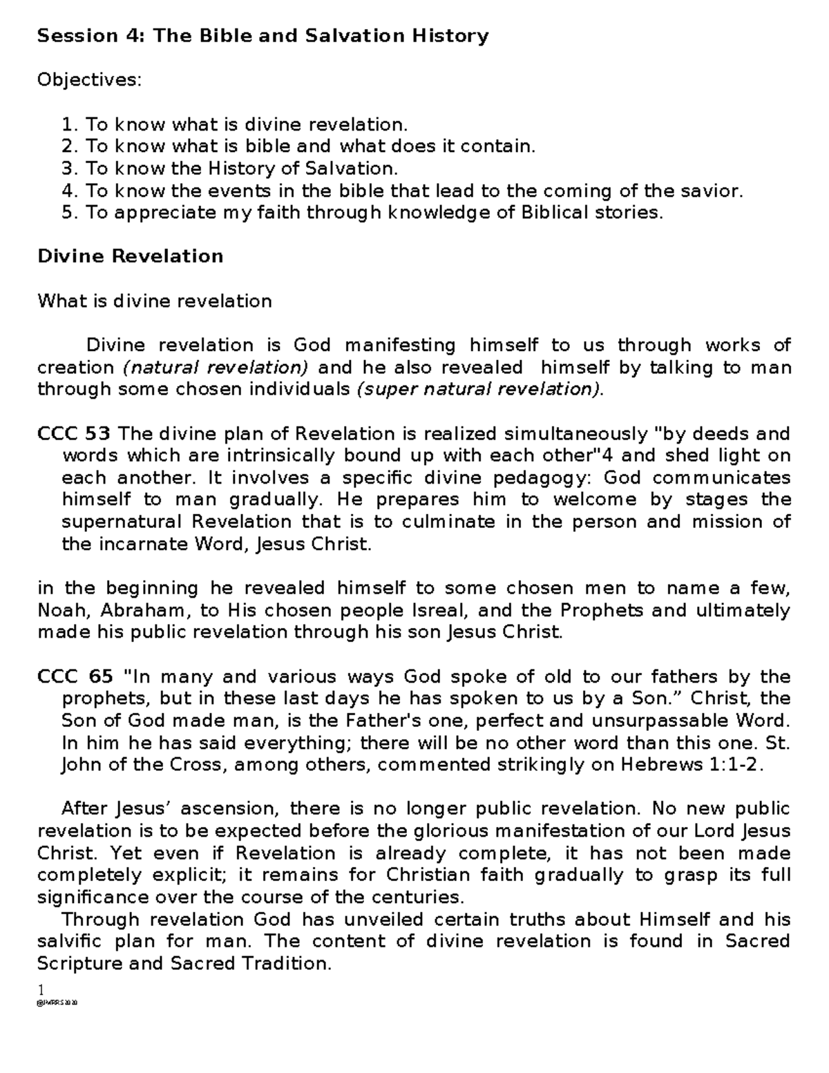 Session 4: Understanding the Bible and Salvation History - Studocu
