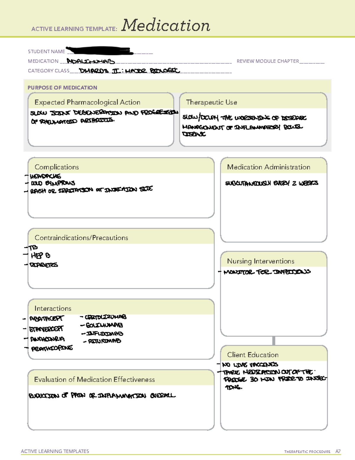 Adalimumab - Medication - ####### ACTIVE LEARNING TEMPLATES THERAPEUTIC ...