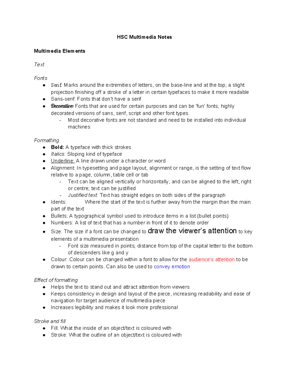 HSC Multimedia Notes: Key Concepts on Formats and Techniques - Studocu