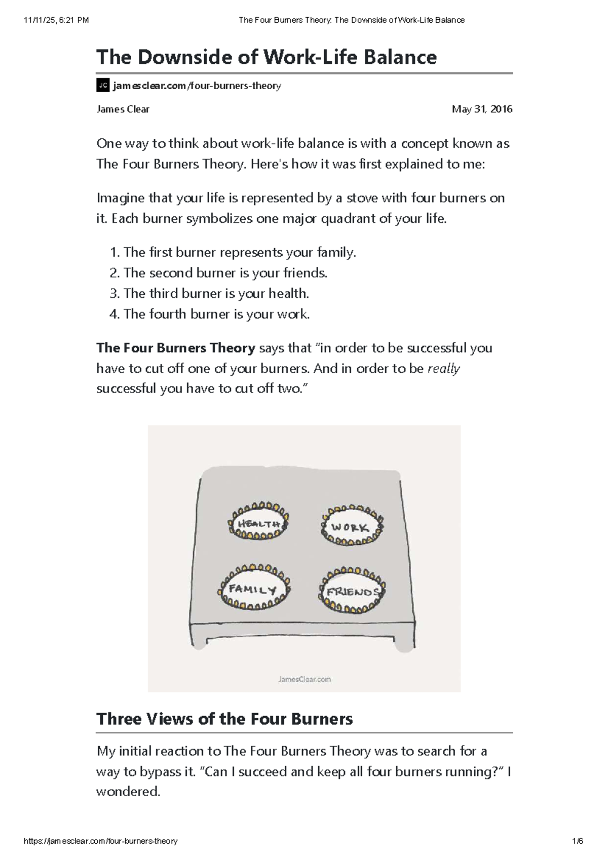 The Four Burners Theory: Understanding Work-Life Balance Challenges ...
