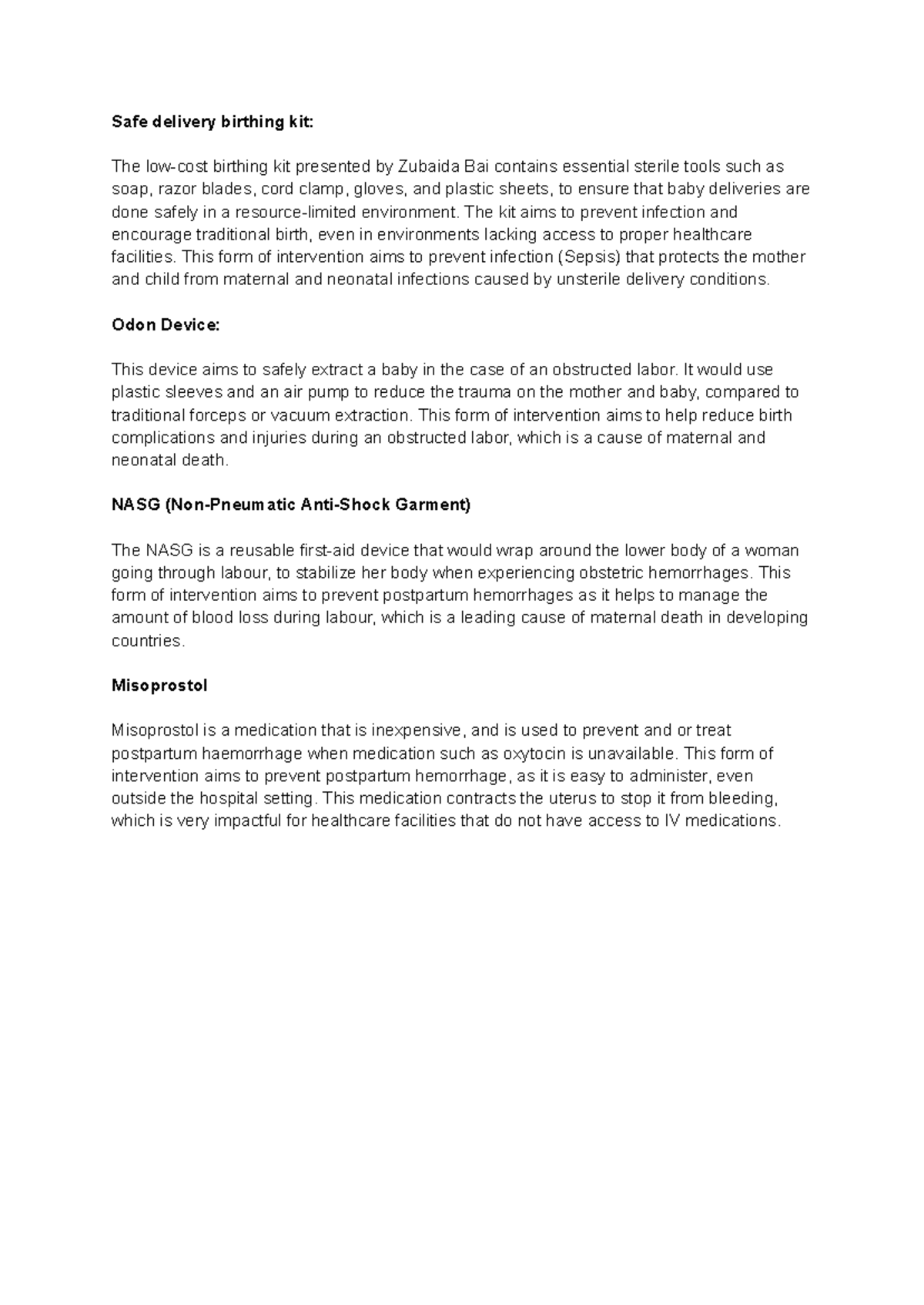 Safe Delivery Interventions: Essential Tools & Techniques for Online ...