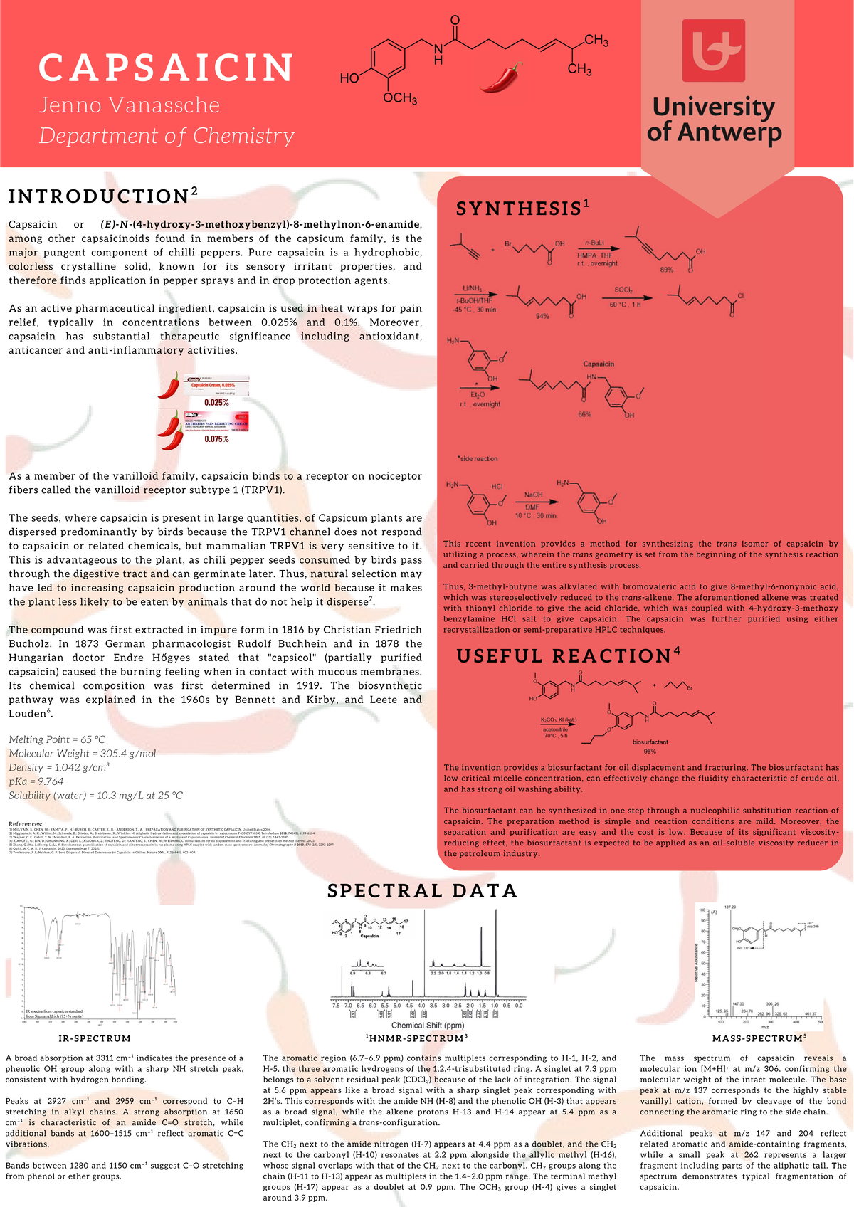 CAPSAICIN Synthesis and Applications in Chemistry (CHEM 101) - Studocu