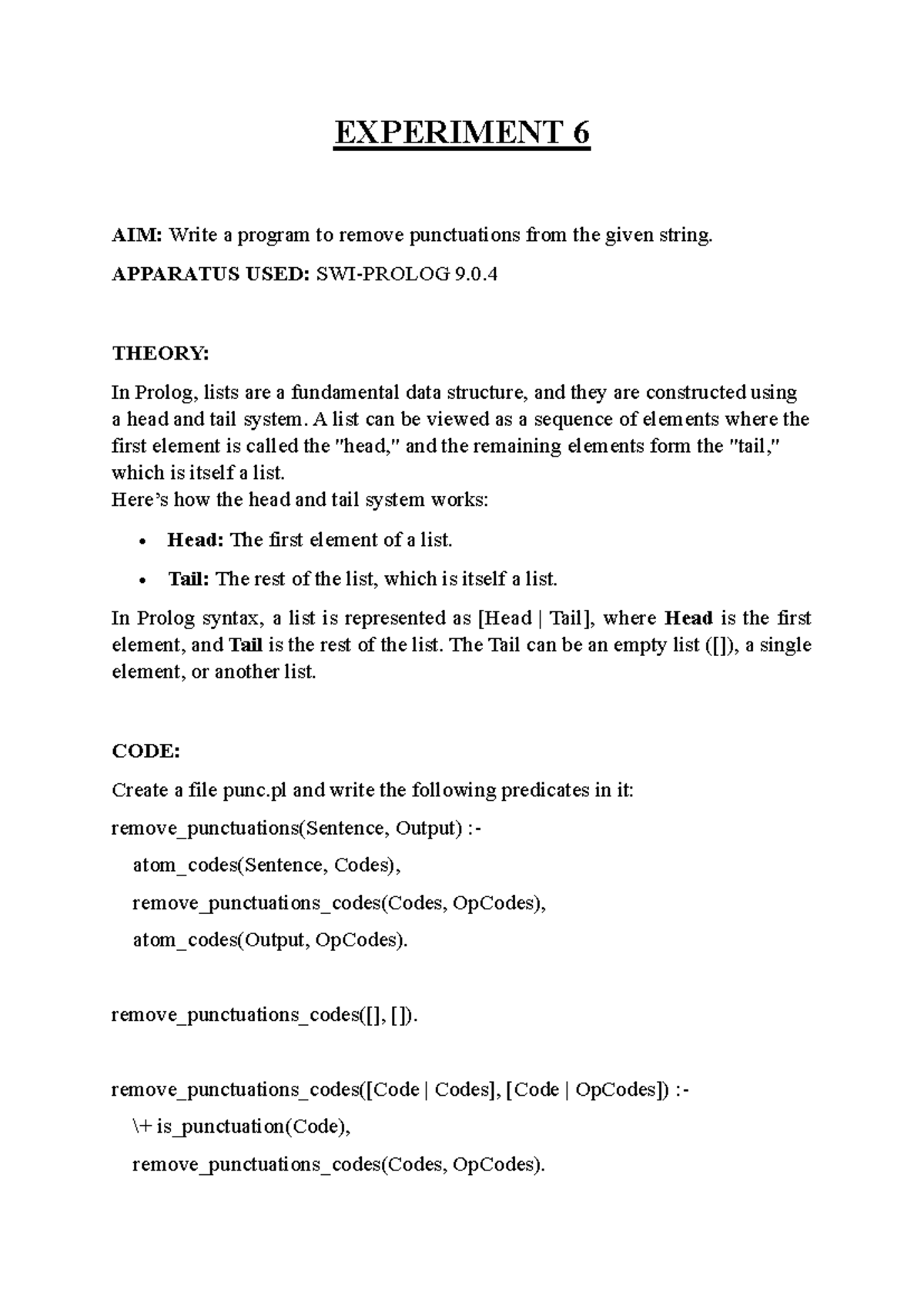 AI EXP 6-10: Prolog & Python Experiments for Game Implementation - Studocu