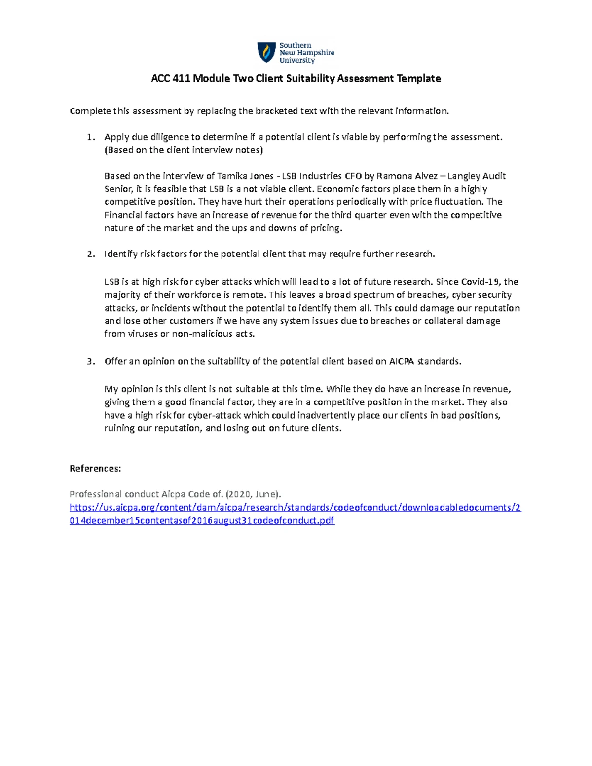 ACC 411 Data Analytics Activity Template - Module Two Guide - Studocu