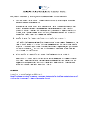 Project One - Client Risk Profile - Project 1 – Client Risk Profile ...