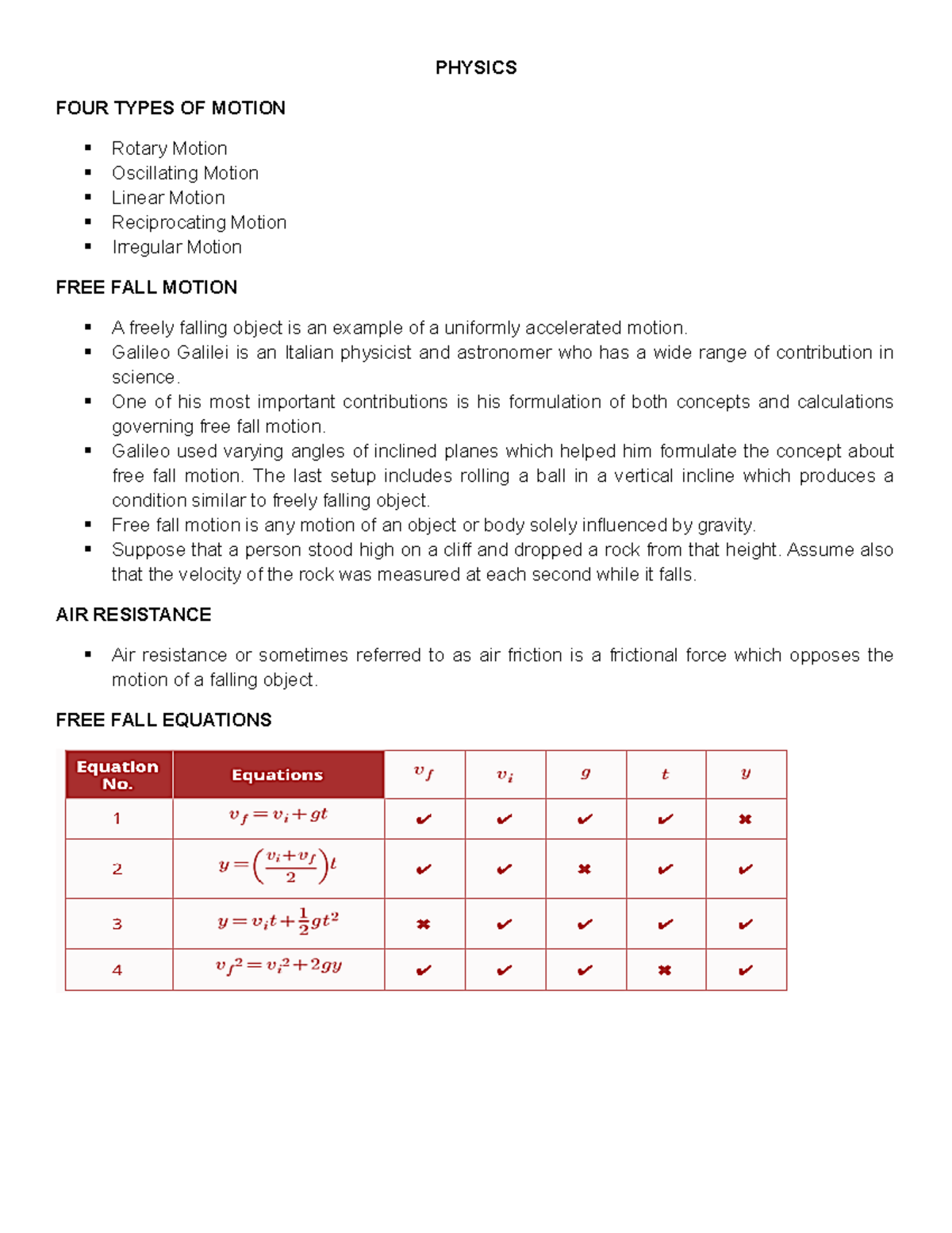 Physics Reviewer - PHYSICS FOUR TYPES OF MOTION Rotary Motion ...