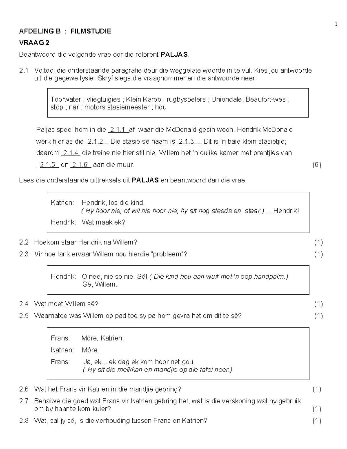 Paljas: Inleidende Notas 1-10, Karakters 11-15, Toneel 16-34 - Studocu