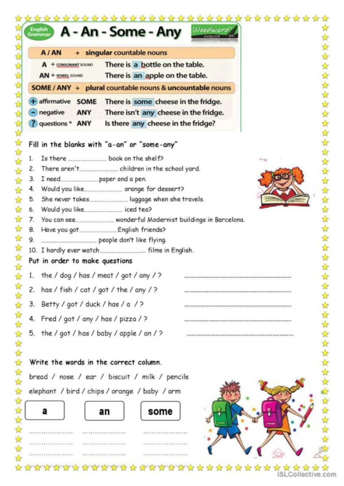 English Grammar: A, An, Some, Any - Singular & Plural Nouns - Studocu