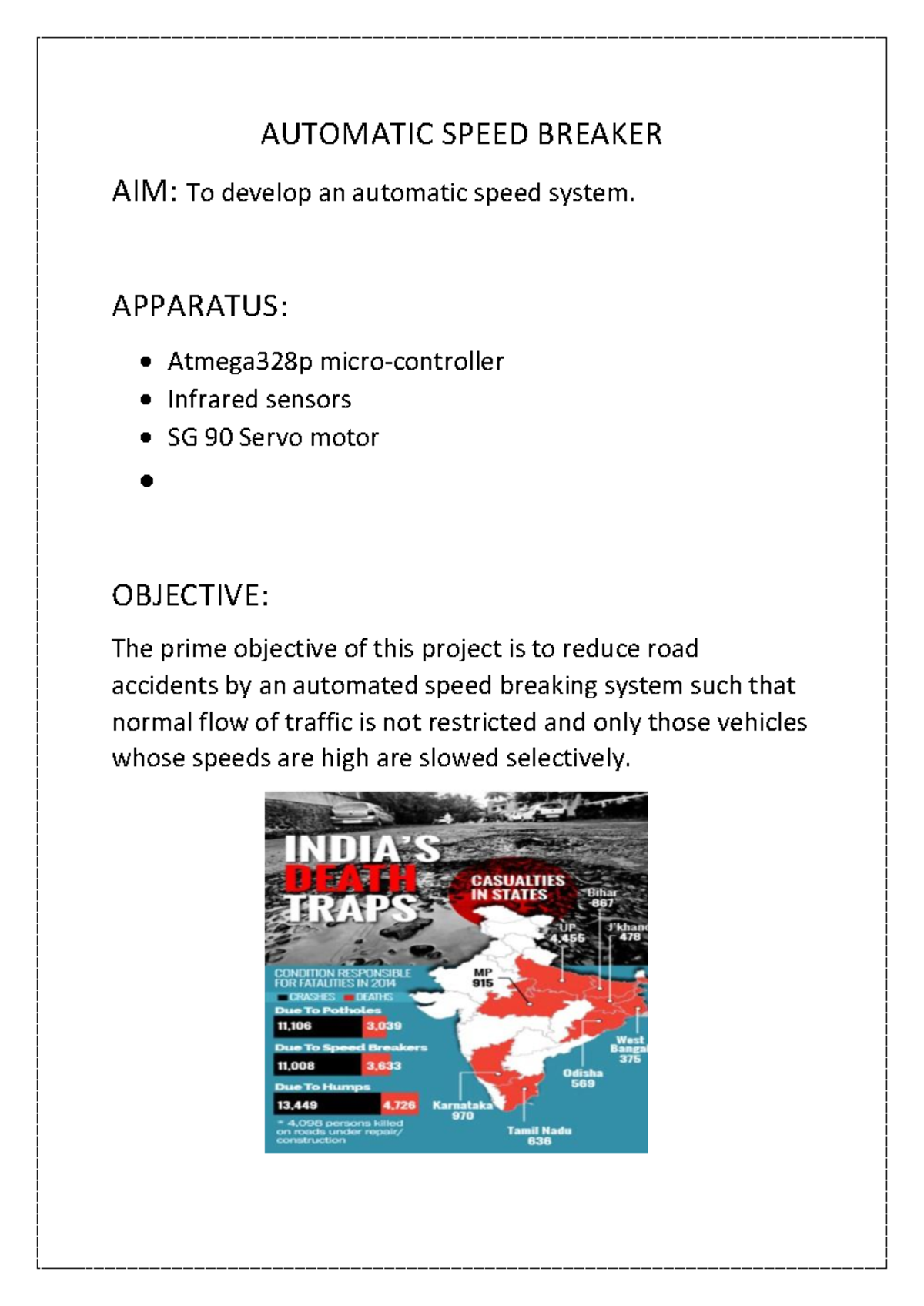 Automatic Speed Breaker Project (Arduino-based) - FY21J10 - Studocu