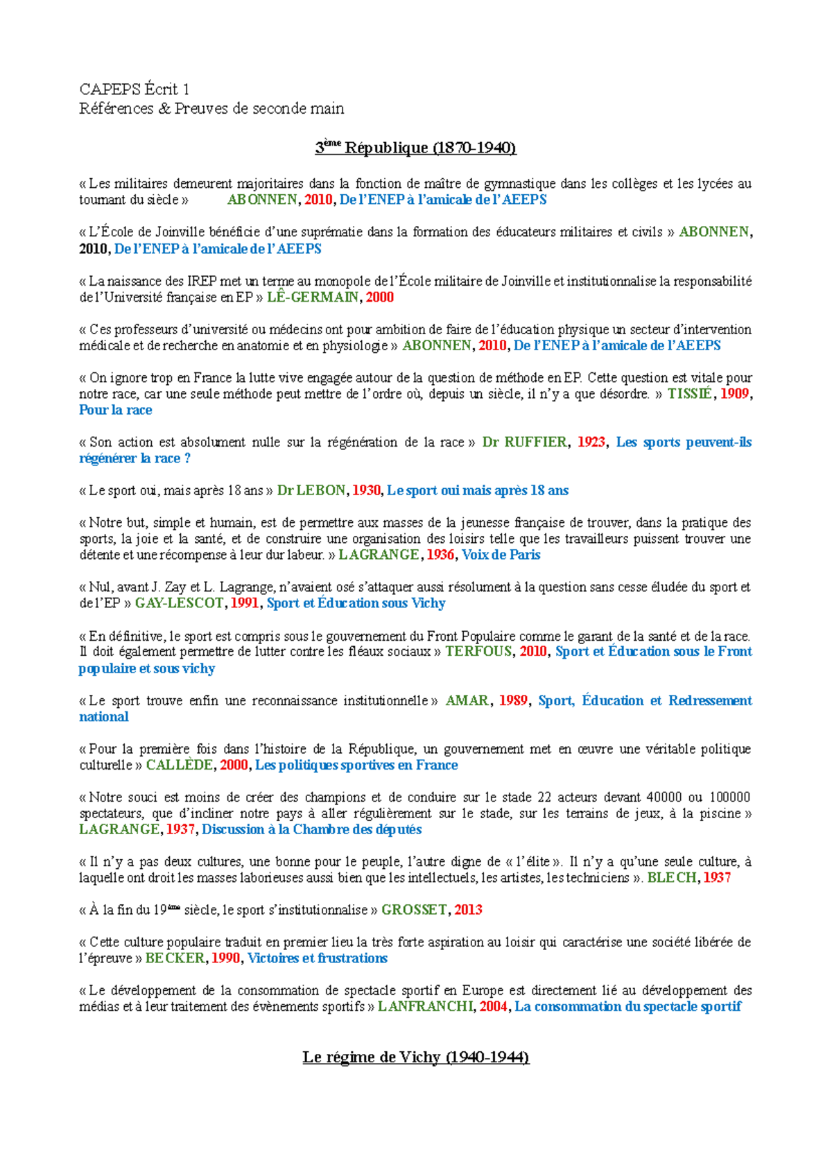 CAPEPS Écrit 1 - Analyse des Preuves de Seconde Main en Éducation ...