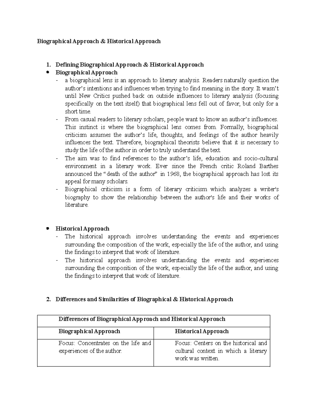 Biographical & Historical Approaches in Literary Criticism: Key ...