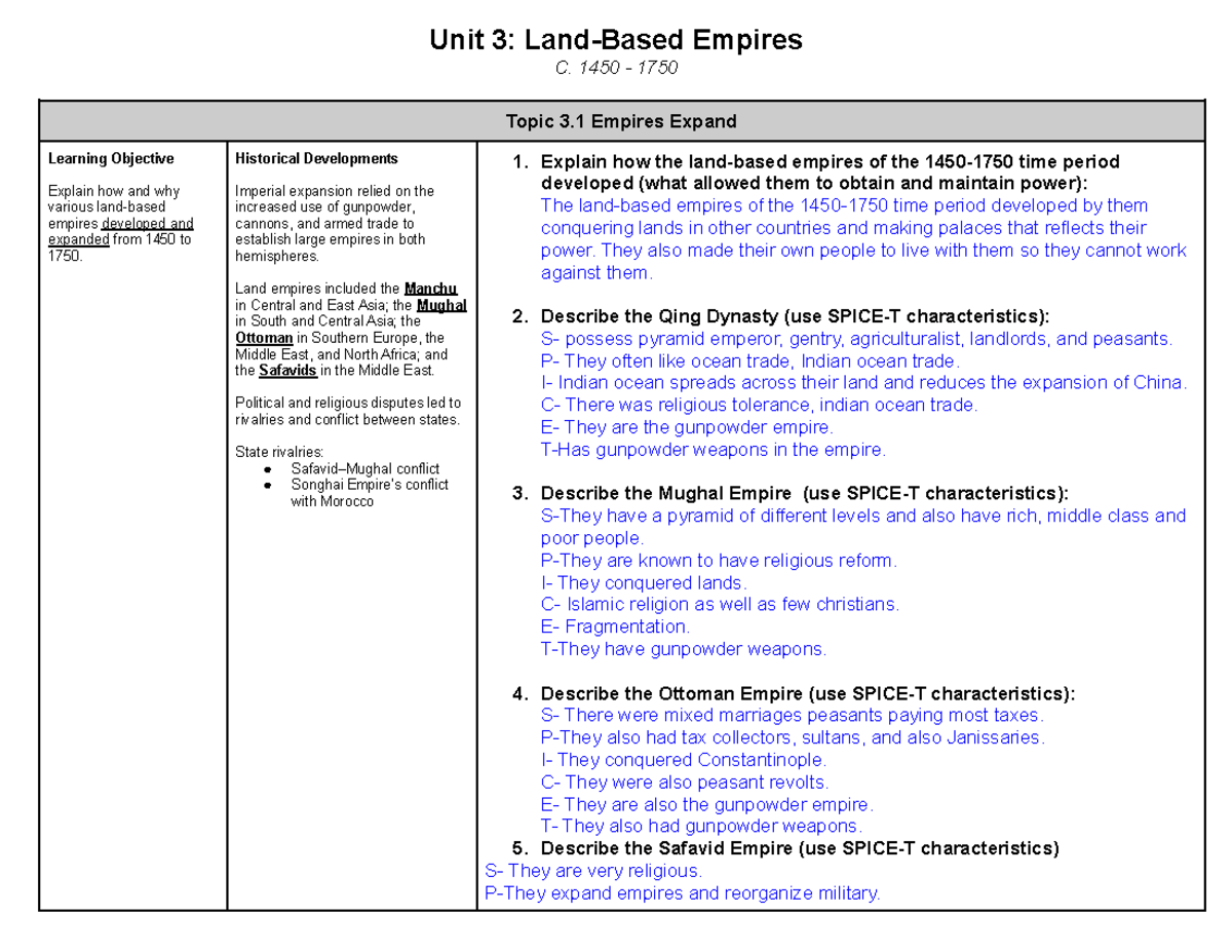 Copy of Copy of AP World History Unit 3 Study Guide - Deprecated API ...